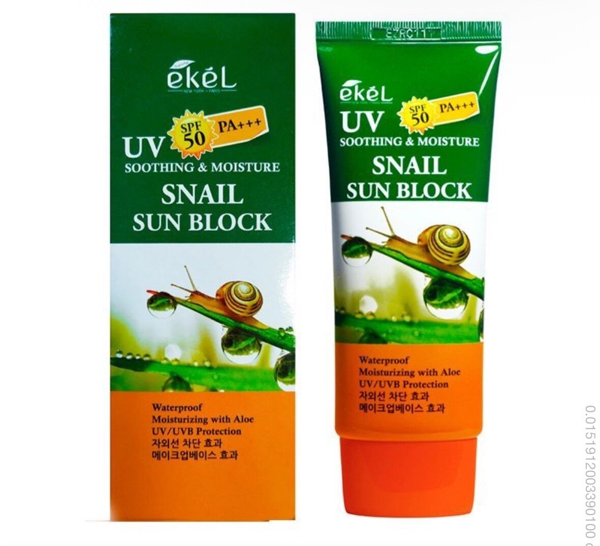 Солнцезащитный крем Ekel UV soothing & moisture, с муцином улитки, 70 мл