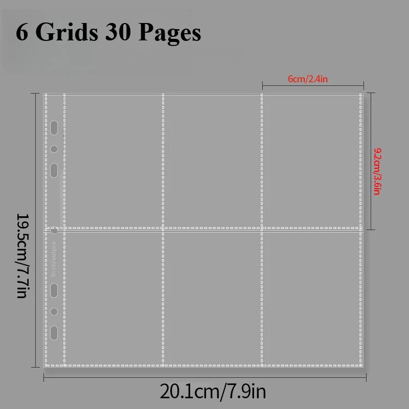 Альбом-биндер Poka для фотокарточек 5/6 карманов 6grid 30pages