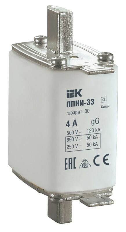 Вставка плавкая ППНИ-33 4А габарит 00 IEK DPP10-004