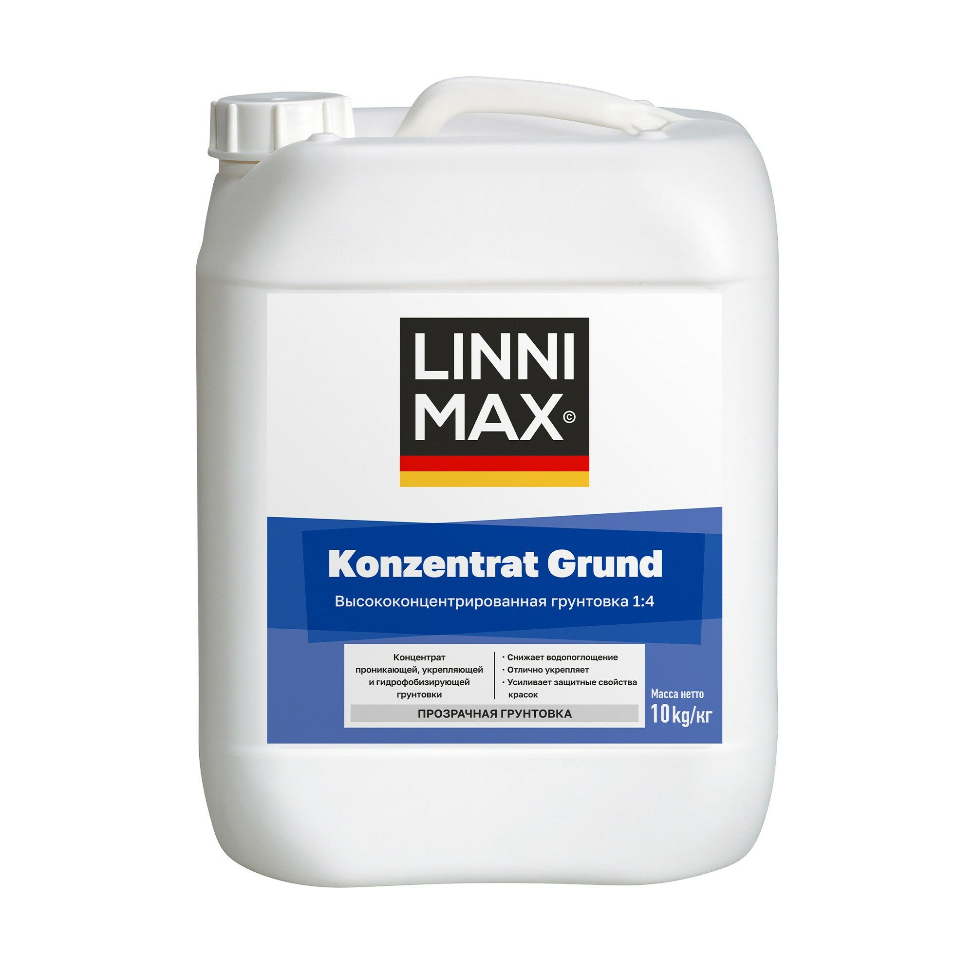 Грунтовка глубокого проникновения концентрат 1:4 Linnimax Konzentrat Grund 700014639, 10 л