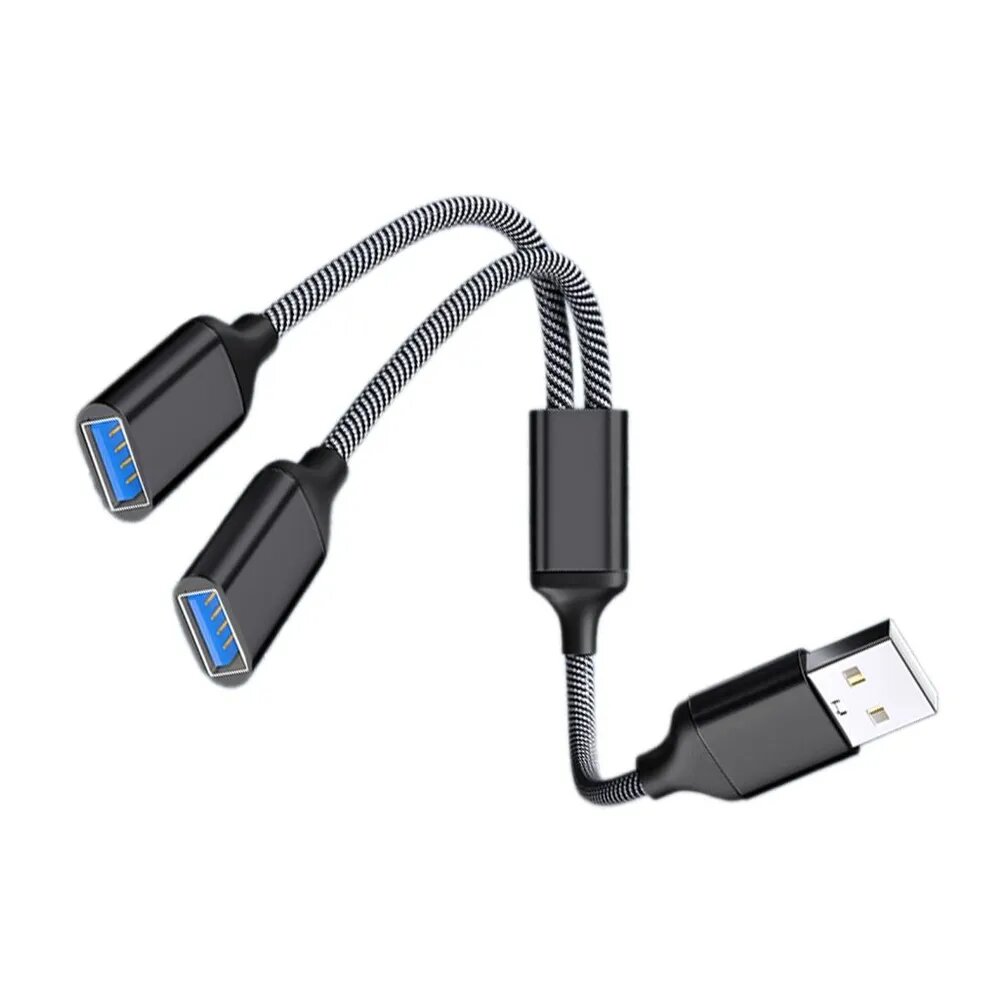 USB-разветвитель A Male на 2 Female, Черный