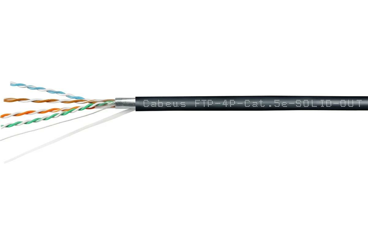 Кабель Ethernet Cabeus FTP-4P-Cat.5e-SOLID-OUT-LSZH-UV — фото 1