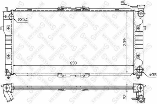 Радиатор системы охлаждения Mazda 626 MX-6 1.8i-2.0i 91- STELLOX 10-25033-SX
