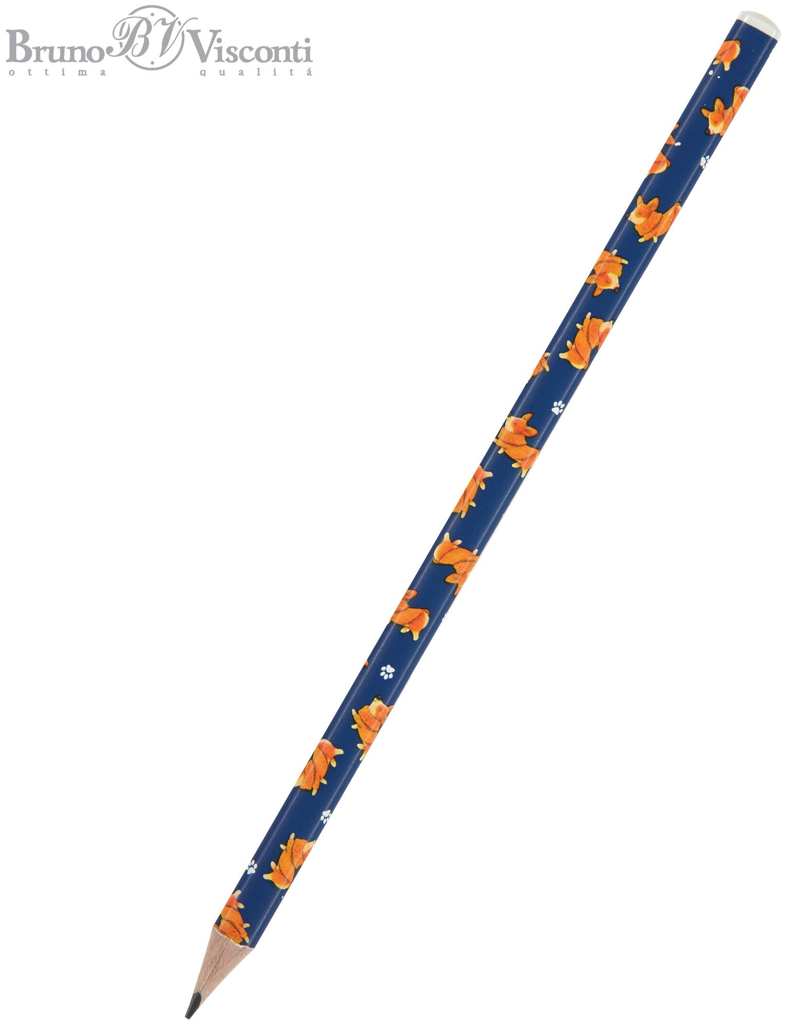 Карандаш BrunoVisconti, чернографитовый, НВ, HappyGraphix "городская прогулка. Корги", Арт. 21-0030/57