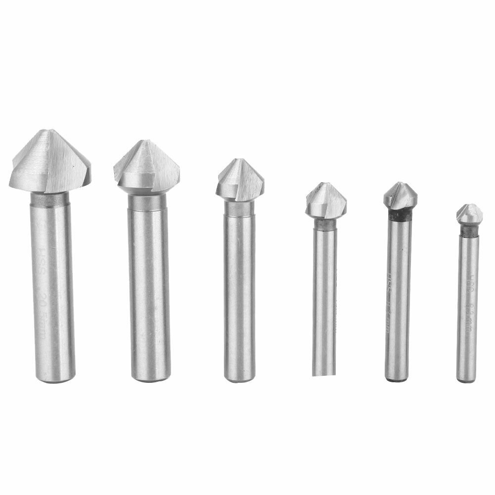 6 шт. фрез HSS для снятия фаски, трехлезвийные, по дереву