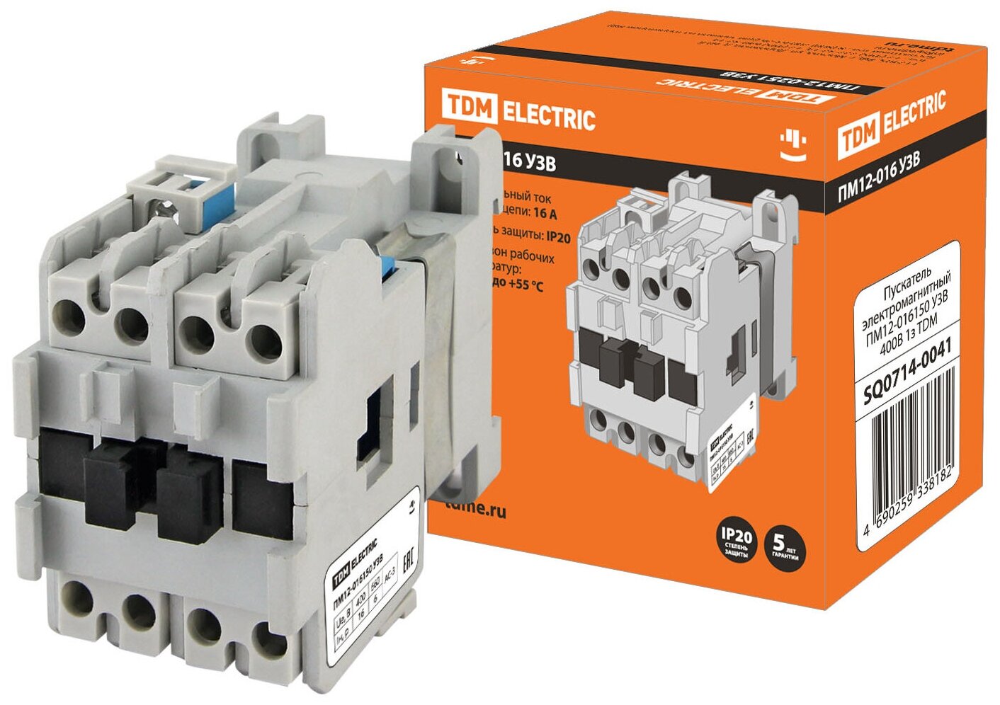 Пускатель электромагнитный ПМ12-016150 У3В 400В 1з, TDM SQ0714-0041 (1 шт.)