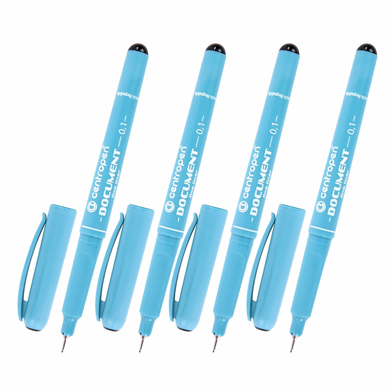 Упаковка 3 шт. Ручки капиллярные (линеры) черные CENTROPEN "Document" набор 4 шт, линия 0,1/0,3/0,5/0,7 мм, 2631/4, 2 2631 0404