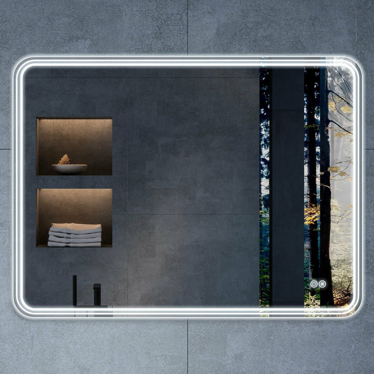Зеркало LED Vincea (Винчея) VLM-3MA100-2 c сенсорным выключателем и диммером, с функцией антизапотевания