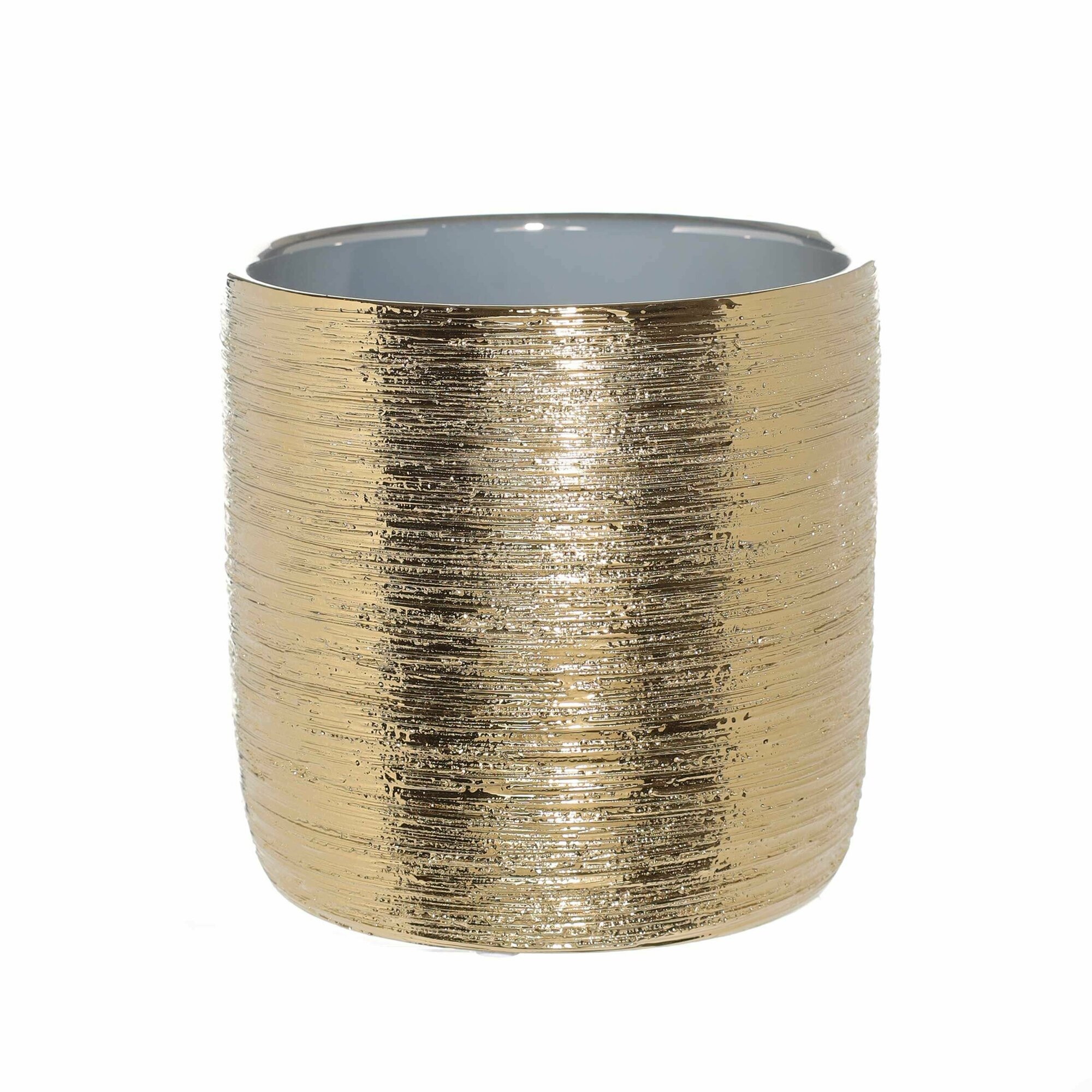 Кашпо, 14х14 см, керамика, золотистое, Galore, Kuchenland