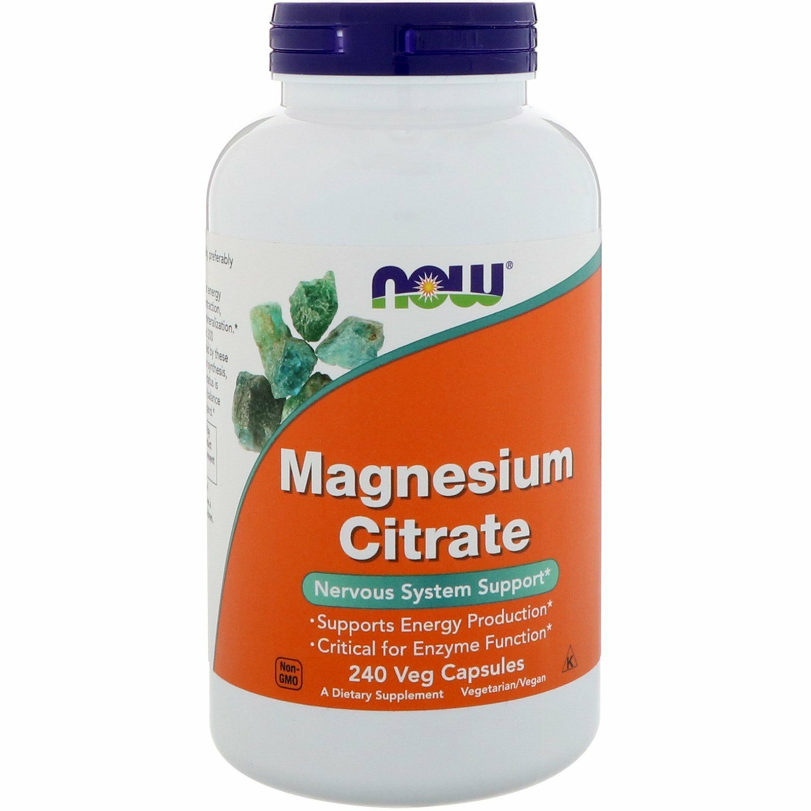 БАД NOW Foods Magnesium Citrate 400мг, 240 капсул, для нервной системы, без глютена
