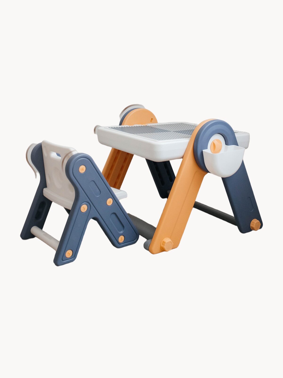 Стол-трансформер 4 в 1 UNIX Kids Yellow со стульчиком, контейнером для хранения, рисования, для игр с песком и водой