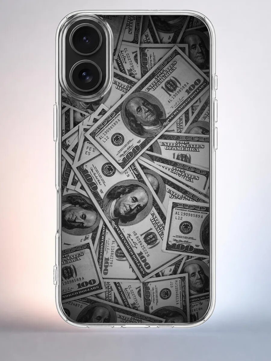 Чехол iPhone 16 доллары ковром силиконовый