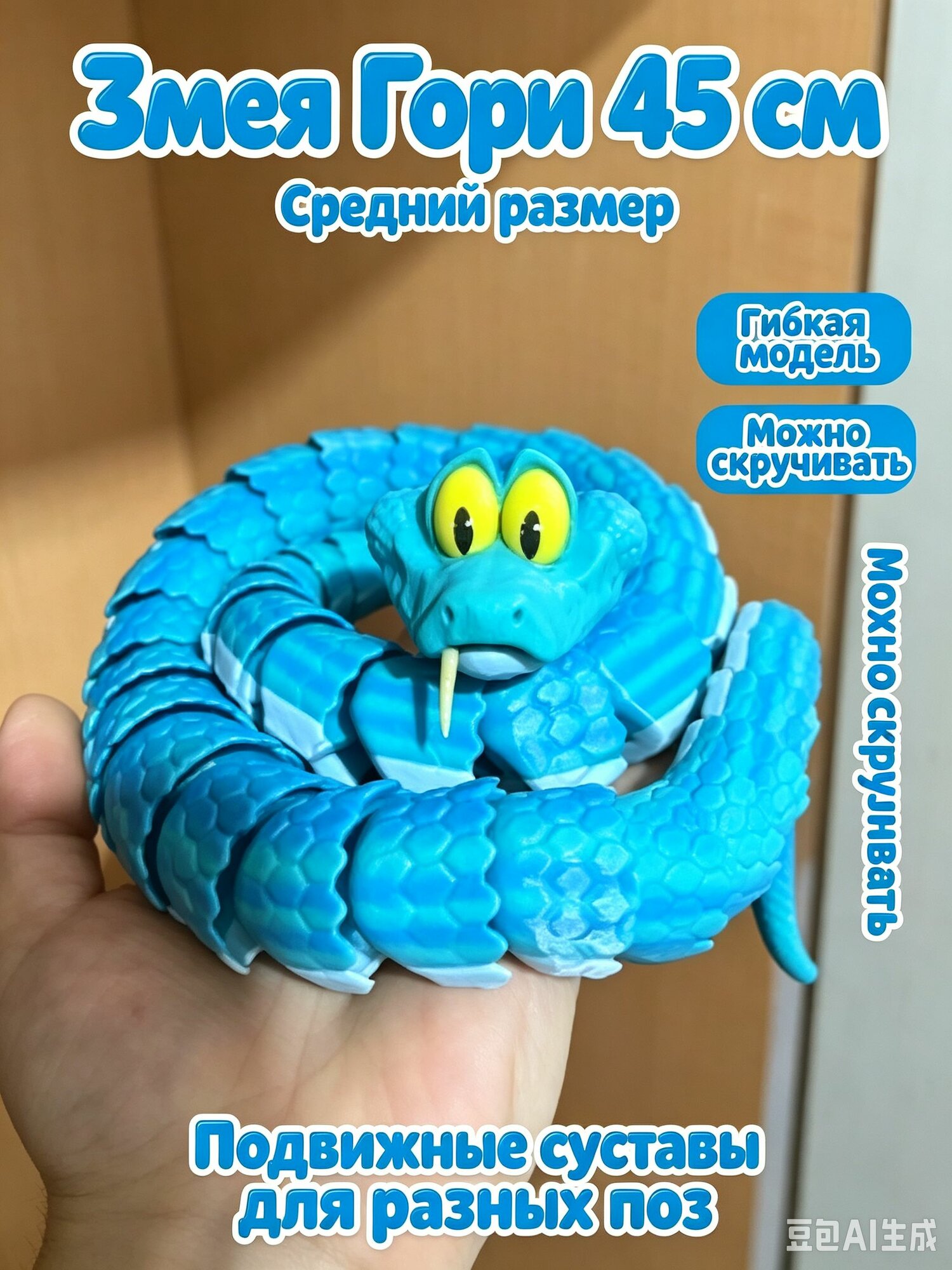 Фигурка Гэри змея из Зверополиса 2, подвижная суставная модель, 3D-печать, коллекционная игрушка для детей
