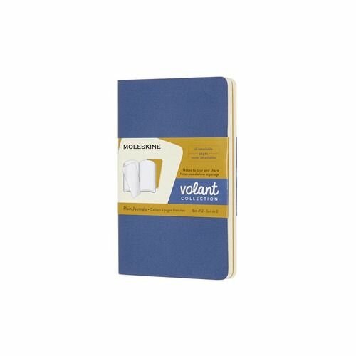 Блокнот Moleskine Volant, 80стр, без разлиновки, мягкая обложка, синий [qp713b41m17]