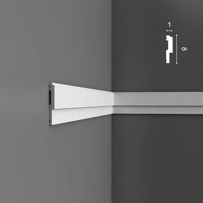 Молдинг Гладкий Orac Decor P9900 Д200хШ8хТ1 см Лепнина из Полиуретана / Орак Декор.