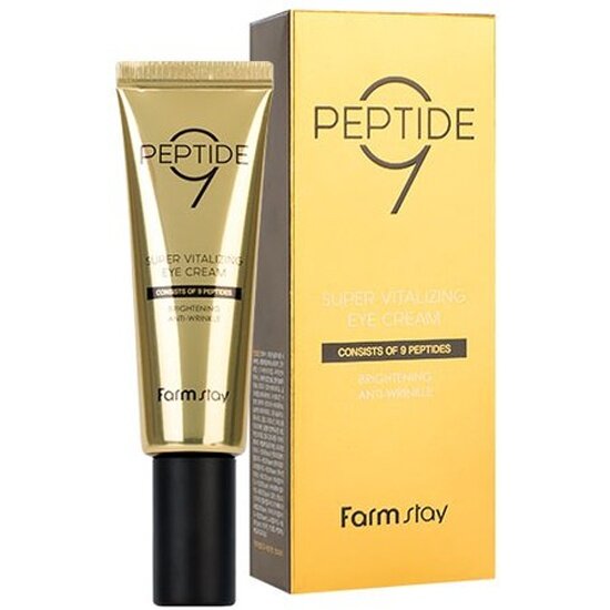 Омолаживающий крем для области вокруг глаз Farmstay с комплексом из 9 пептидов, 50 мл.