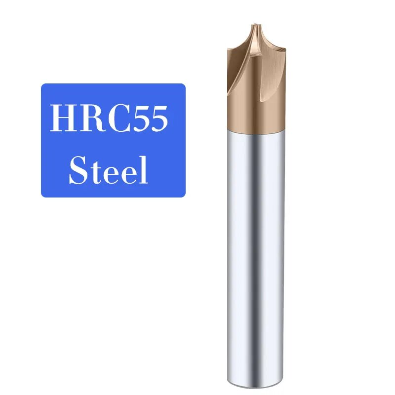 Карбидный радиус, угловой закругленный резак, Концевая фреза R0.5 R1 R2 R3 R5 R6, вогнутые радиальные фрезы steel, R1-D4-50-4F