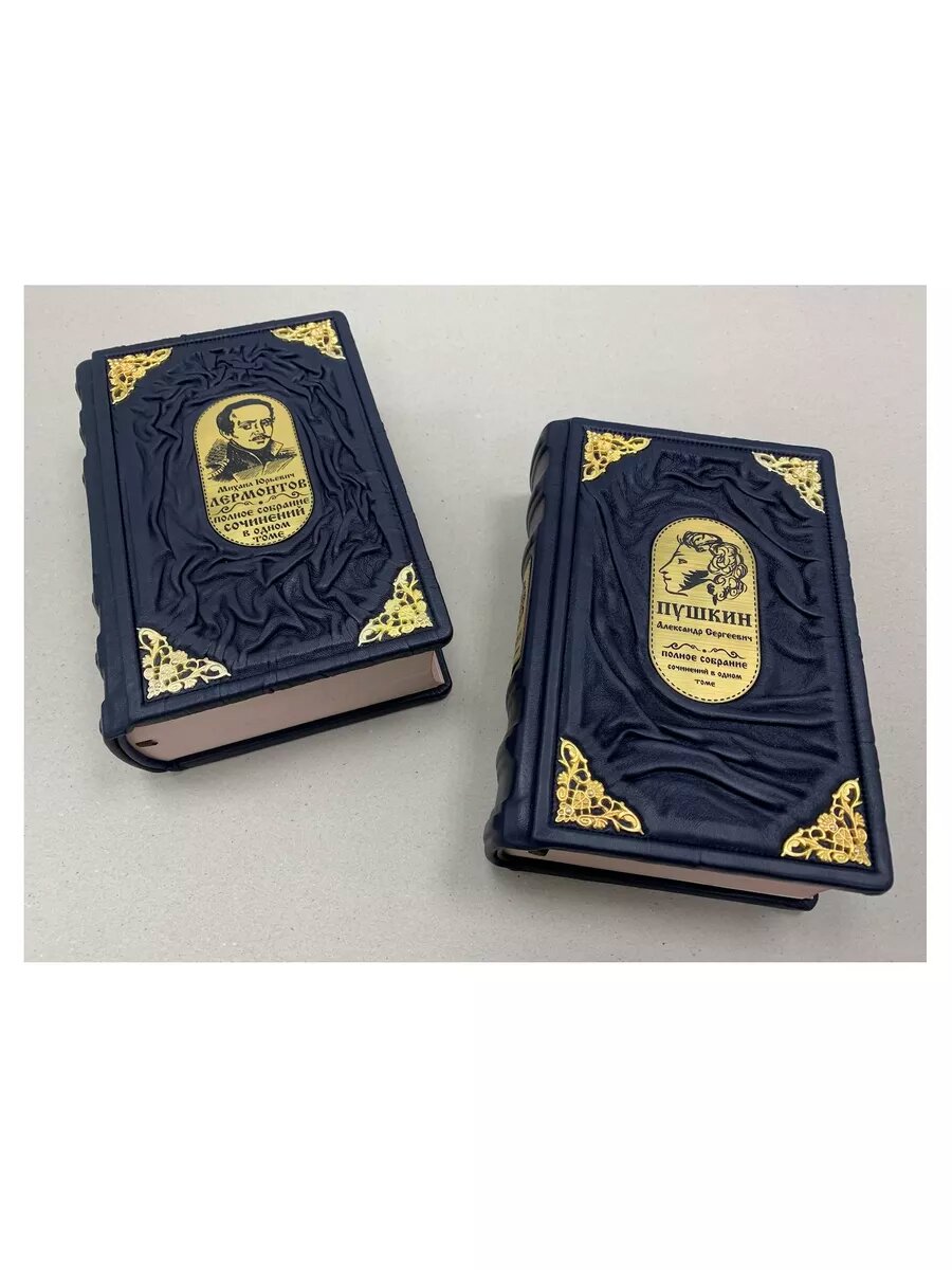 Лермонтов и Пушкин. Комплект из 2-х книг (кожаная книга)