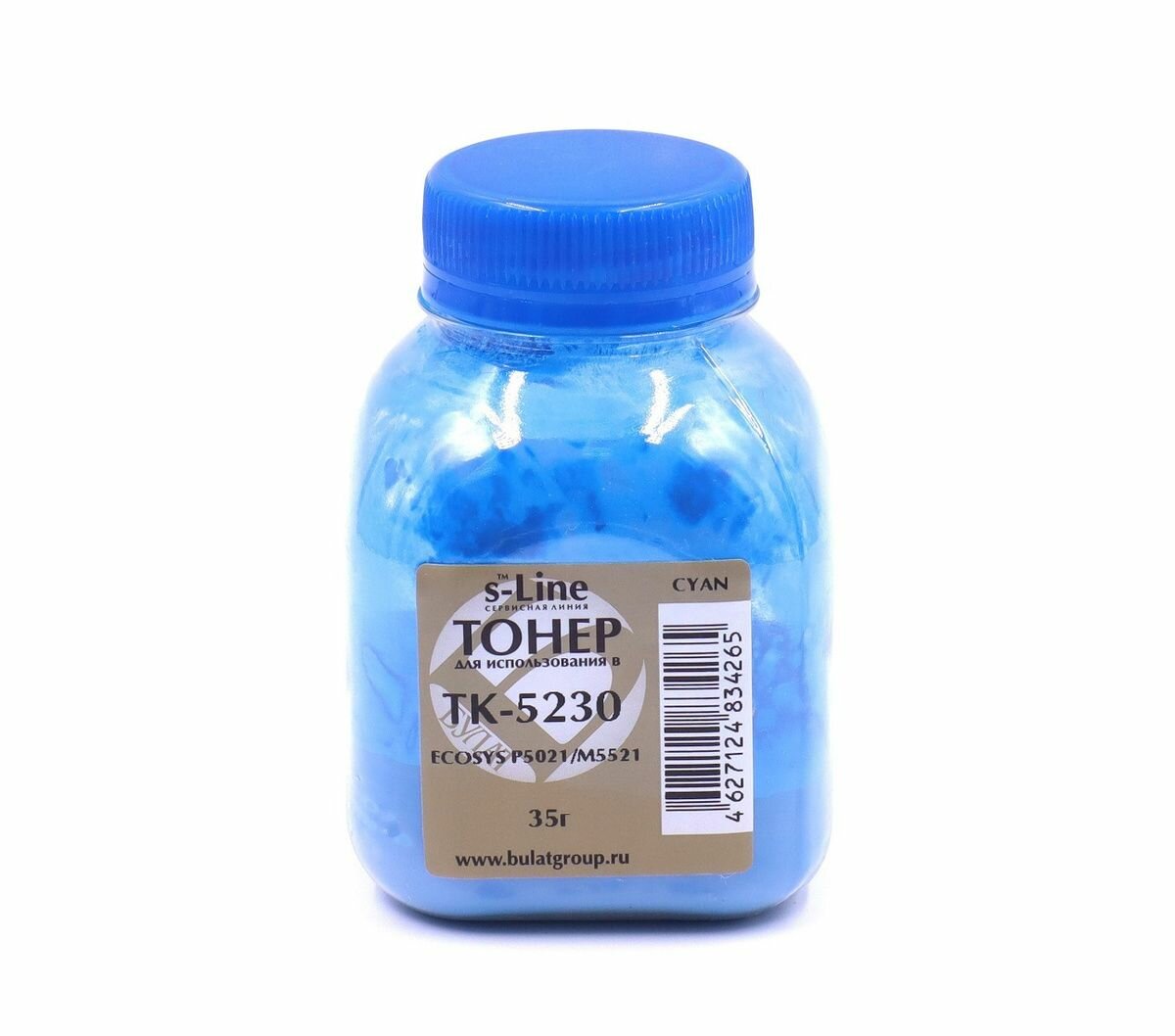 Тонер для заправки булат s-Line для Kyocera TK-5230C, голубой, банка 35 гр.