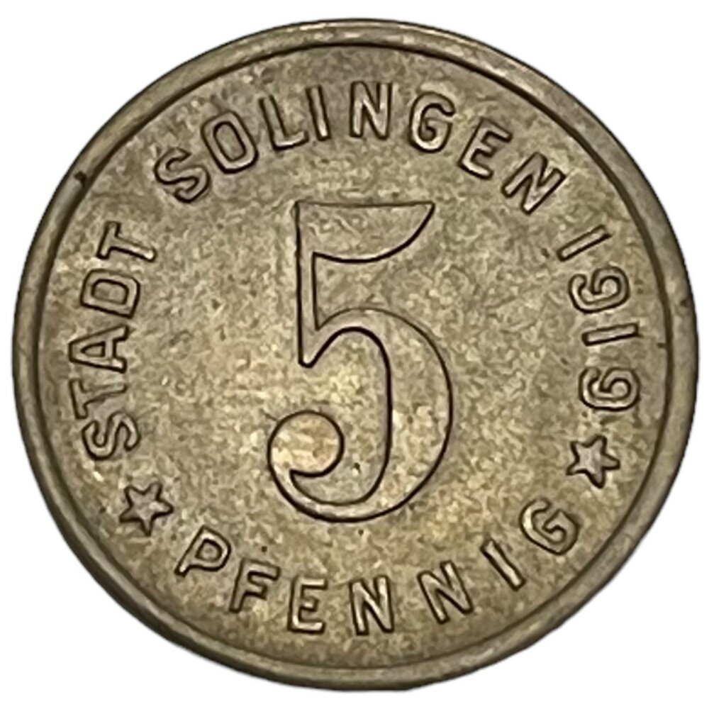 Германия (Веймарская Республика) Золинген 5 пфеннигов 1919 г. (Лот №3)