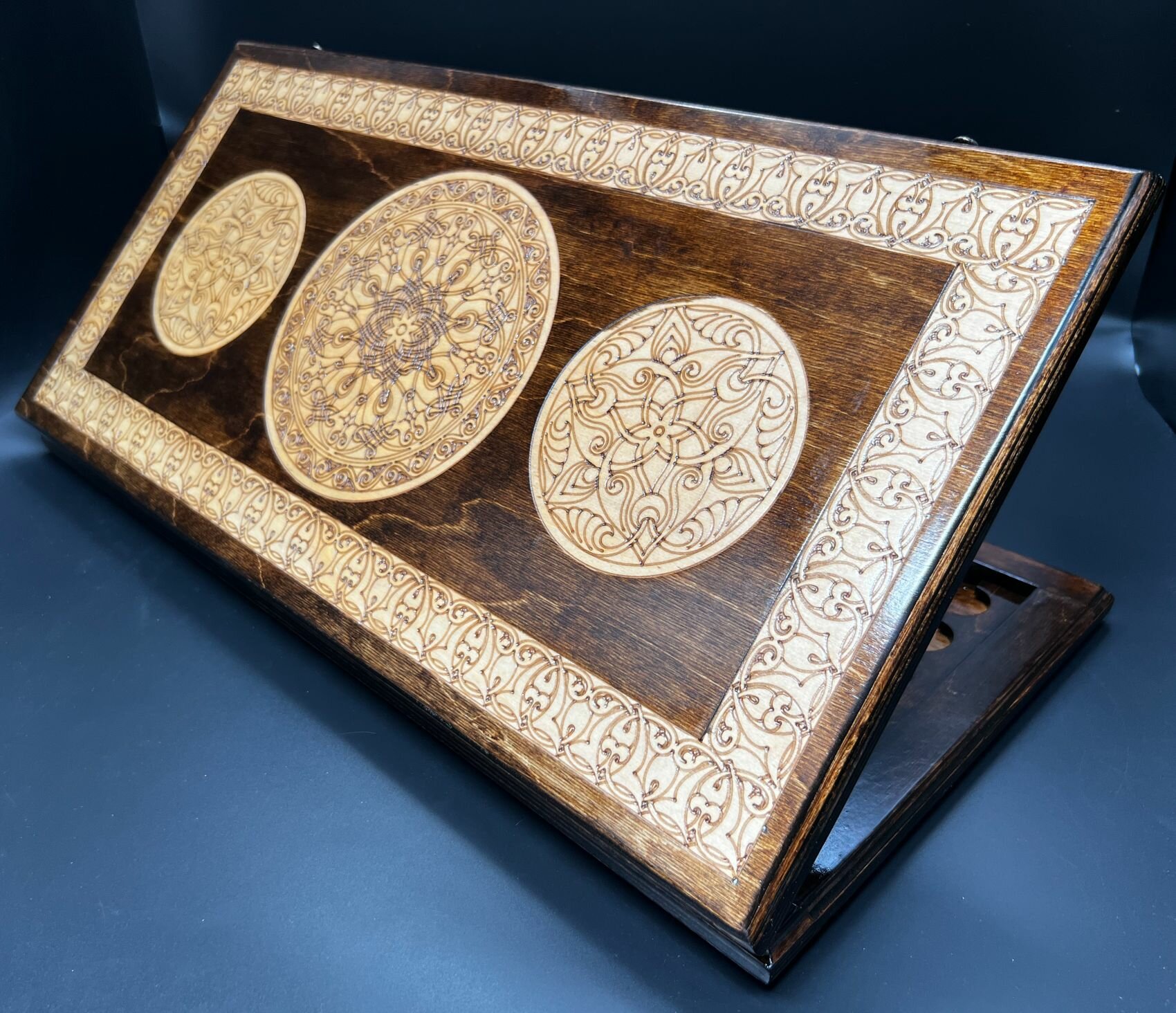 Нарды Деревянные Лакированные "кавказский узор" большие 60 см