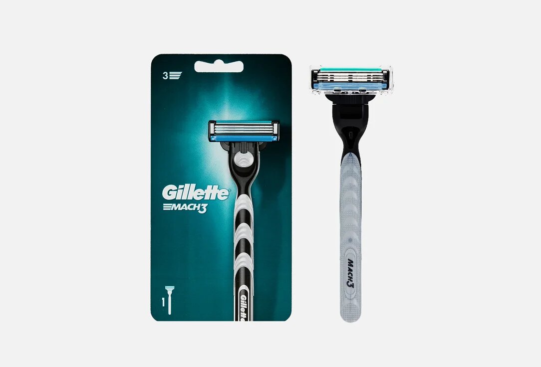 Станок для бритья Gillette "Mach3", с плавающей головкой, сменная кассета, 1 шт.