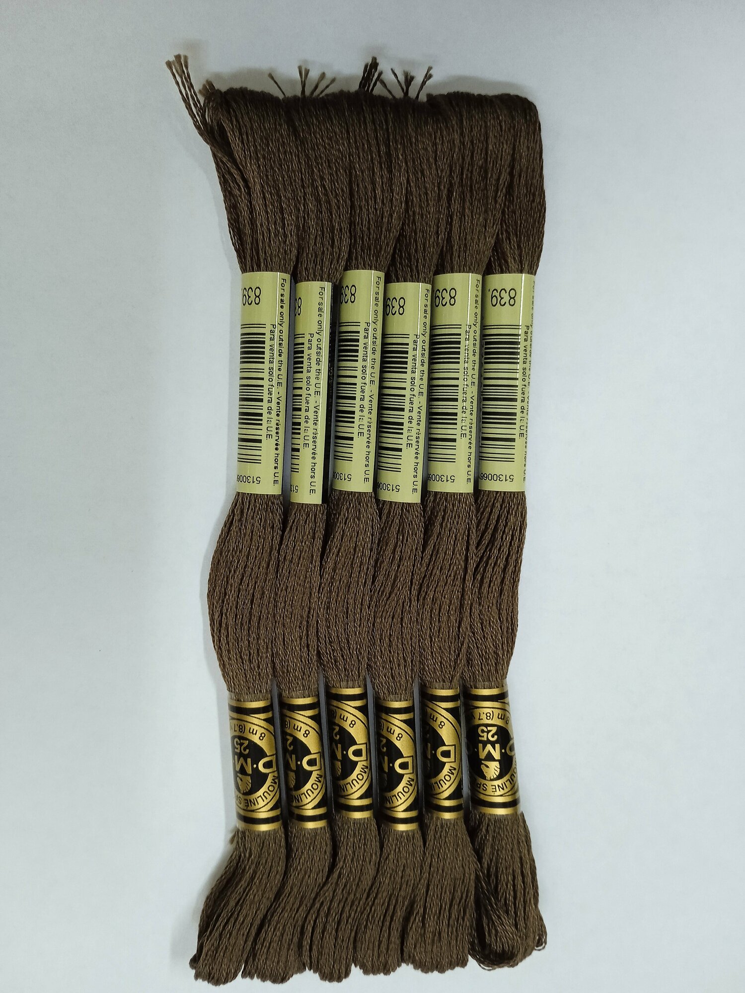 Набор ниток мулине, 8 м, 6 шт DMC-839_6