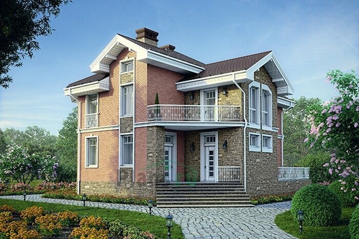 Проект дома Plans-39-85 (163 кв. м, поризованный камень)