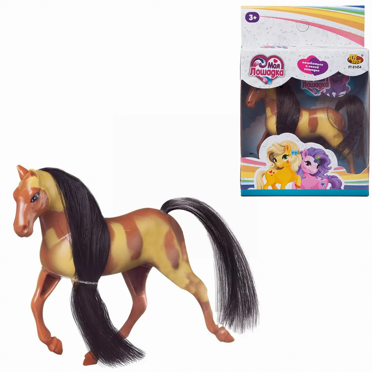 Фигурка Abtoys Лошадка бежево-коричневая PT-01454/бежево-коричневая