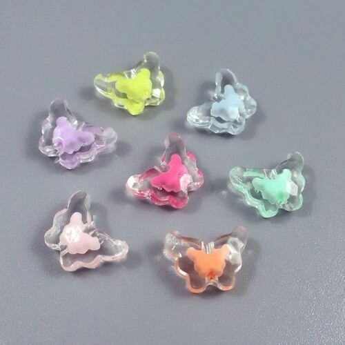 Бусины "Бабочка" ШвейТорг, акрил, разноцветные, 11x15 мм, 250 г