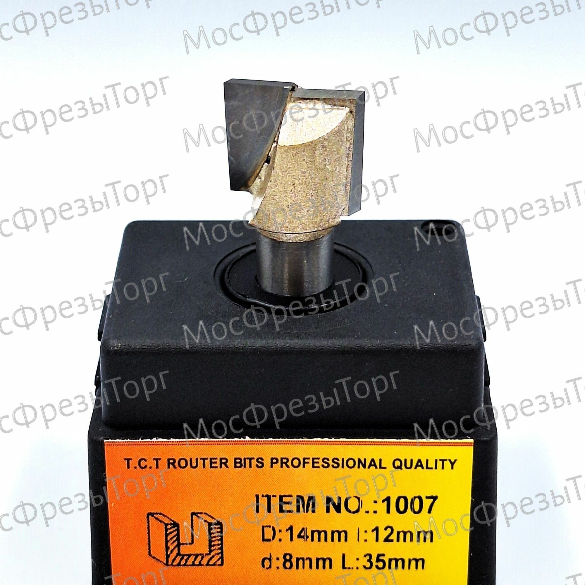 Фреза для врезки замков Globus 1007 D 14х12 S8 TL47 Пазовая погружная с верхней заточкой