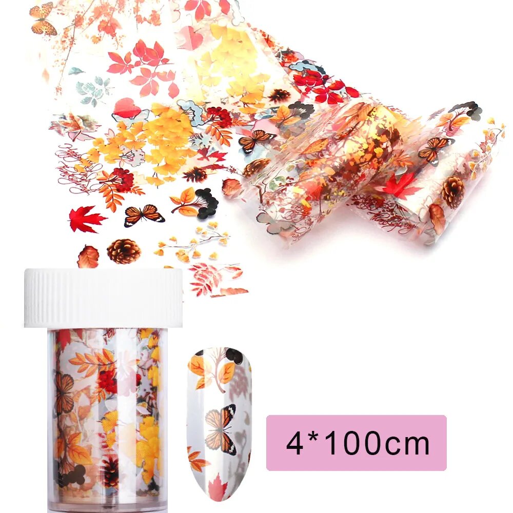 16 шт, набор голографической фольги для ногтей, звездная переводная наклейка 20*4 см, лазерные цветы, леопард, смешанный дизайн, наклейка, сделай сам, украшение для дизайна ногтей