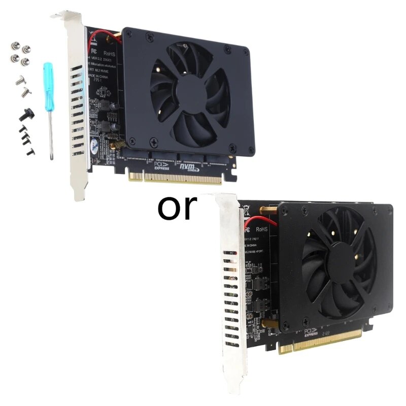 PCIe Bifurcation 4 NVMe для SSD M.2 — PCI-EX16 для адаптера RAID-массива с Cool R9UA