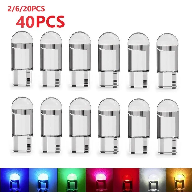 12 В/24 В T10 LED W5W Canbus Glass COB 6000k Купольная лампа для чтения Маркер red, 10PCS, DC 12V
