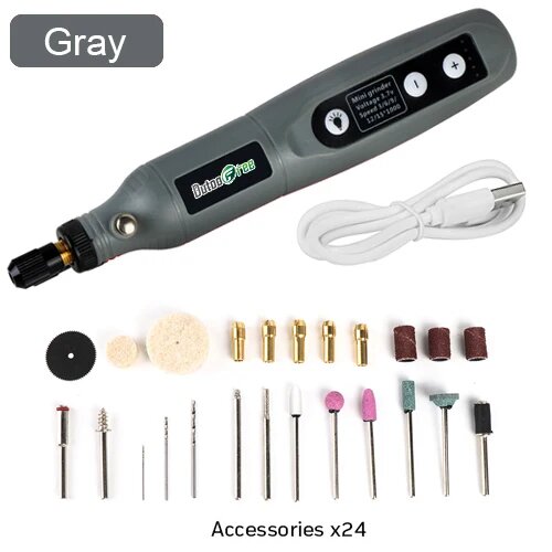 Мини-гравер Dremel Dutoofree, Gray, 24 аксессуара