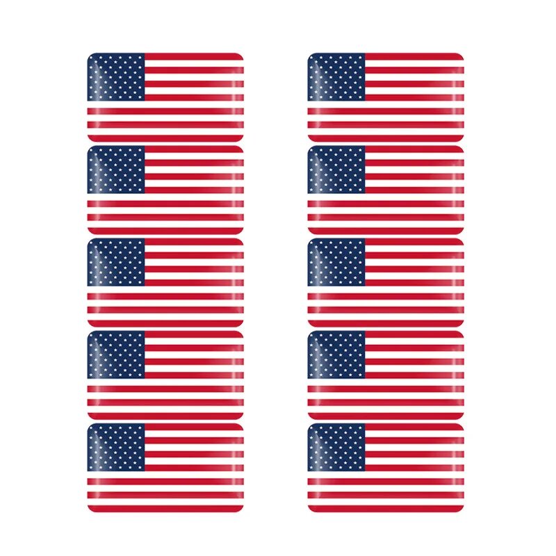 10/20/50 шт. 3D эпоксидная смола США Америка США американский флаг эмблема Стикеры автомобиля 10PCS