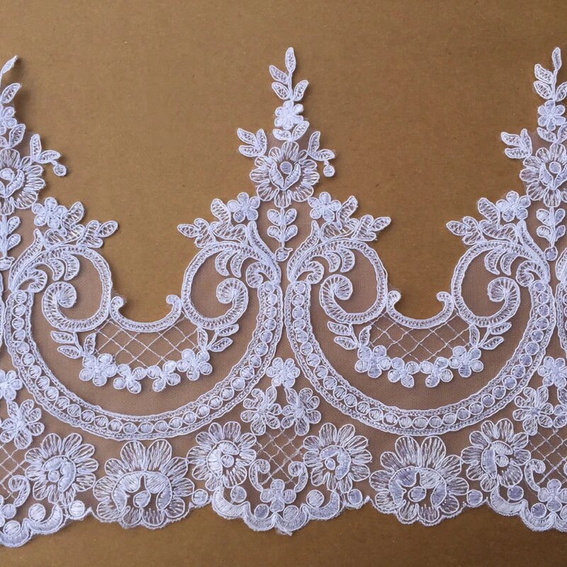 Кружевная ткань белая, 24см, Pure White
