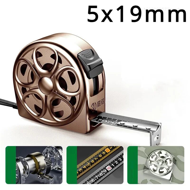 Рулетка из нержавеющей стали 5 м, высокоточная, самозатягивающаяся, двусторонняя, утолщенная, для деревообработки, измерительная линейка, портативный инструмент