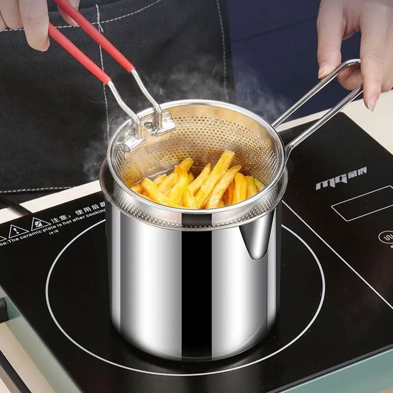Кастрюля для жарки картофеля фри из нержавеющей стали, 1,2 л, 3 шт
