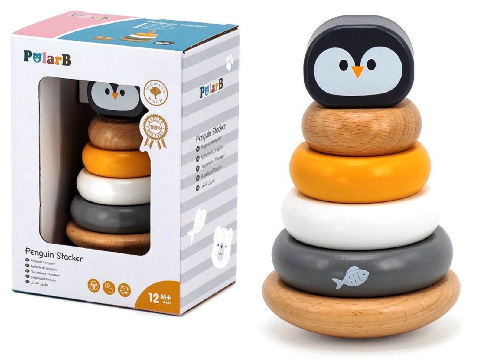 Пирамидка Viga PolarB Пингвин, в коробке 44205