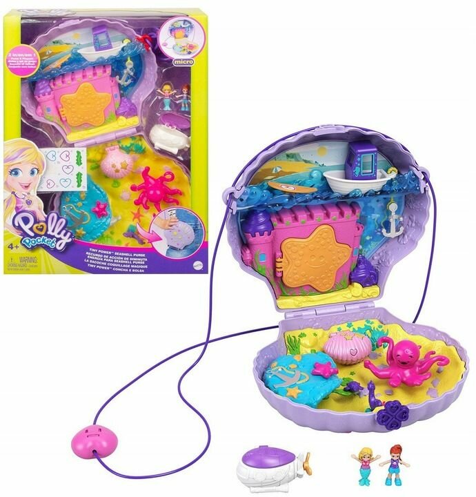Фигурки Mattel Polly Pocket - Игровой набор Сумка в форме ракушки с фигурками и аксессуарами - Полли Покет GNH11