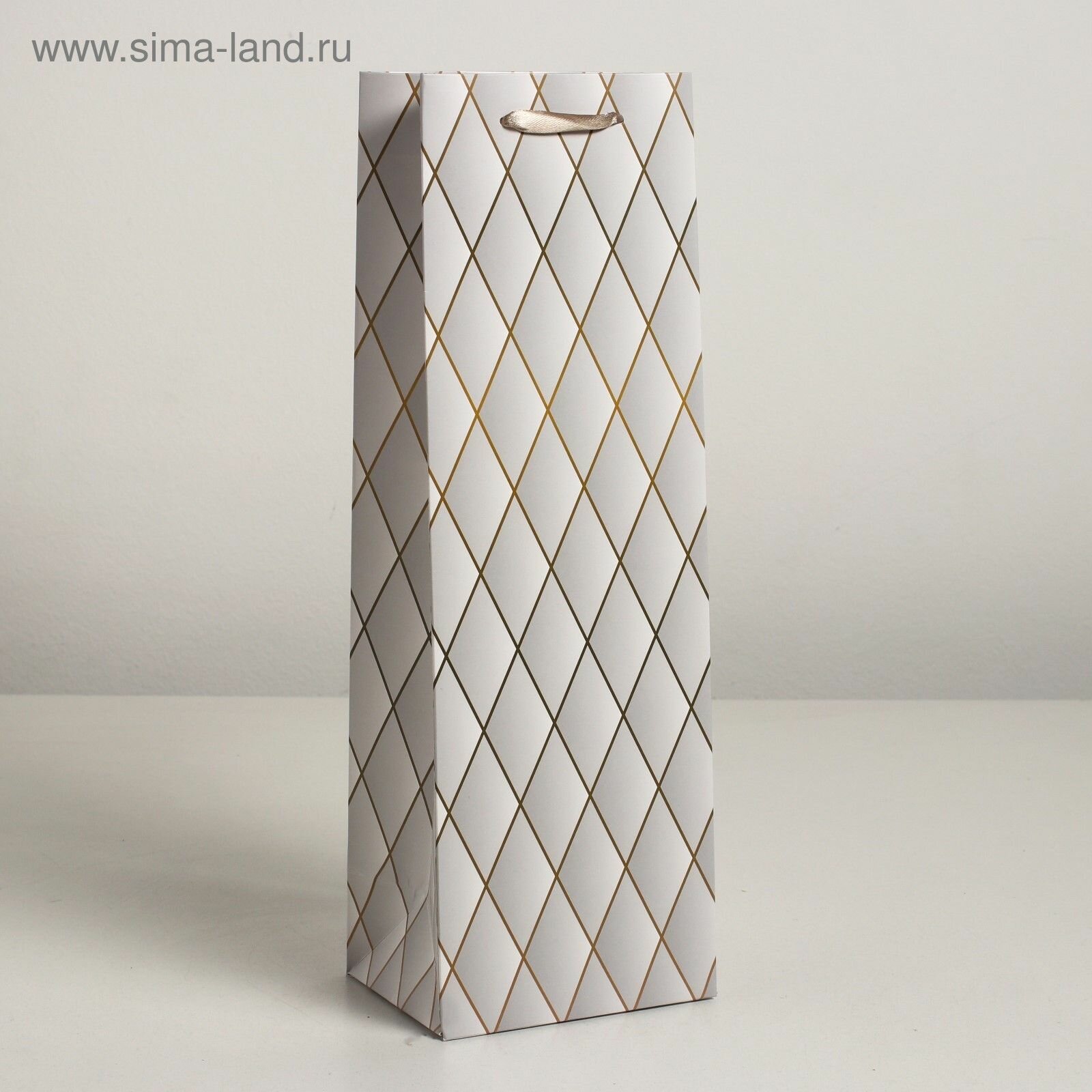 Пакет ламинированный под бутылку, 12 х 9 х 36 см