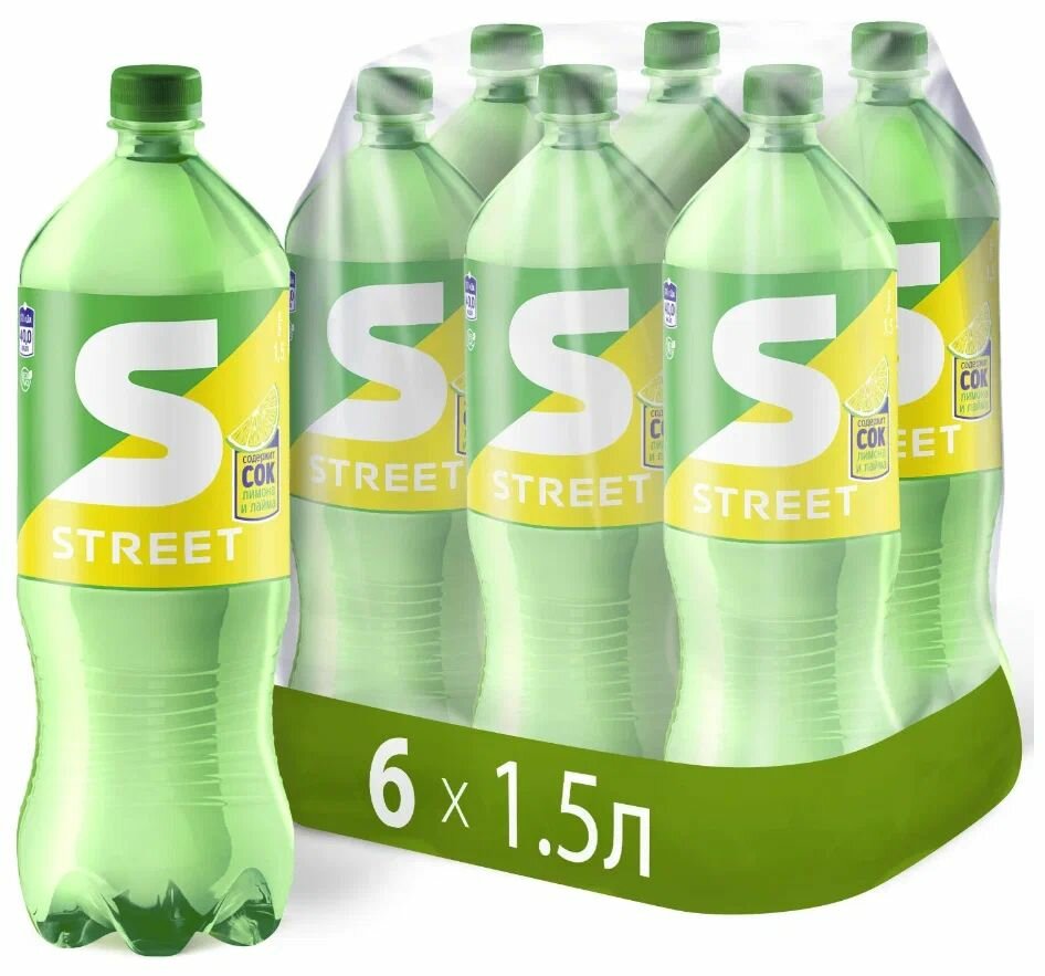 Газированный напиток Стрит / Street, 6 шт х 1,5 л
