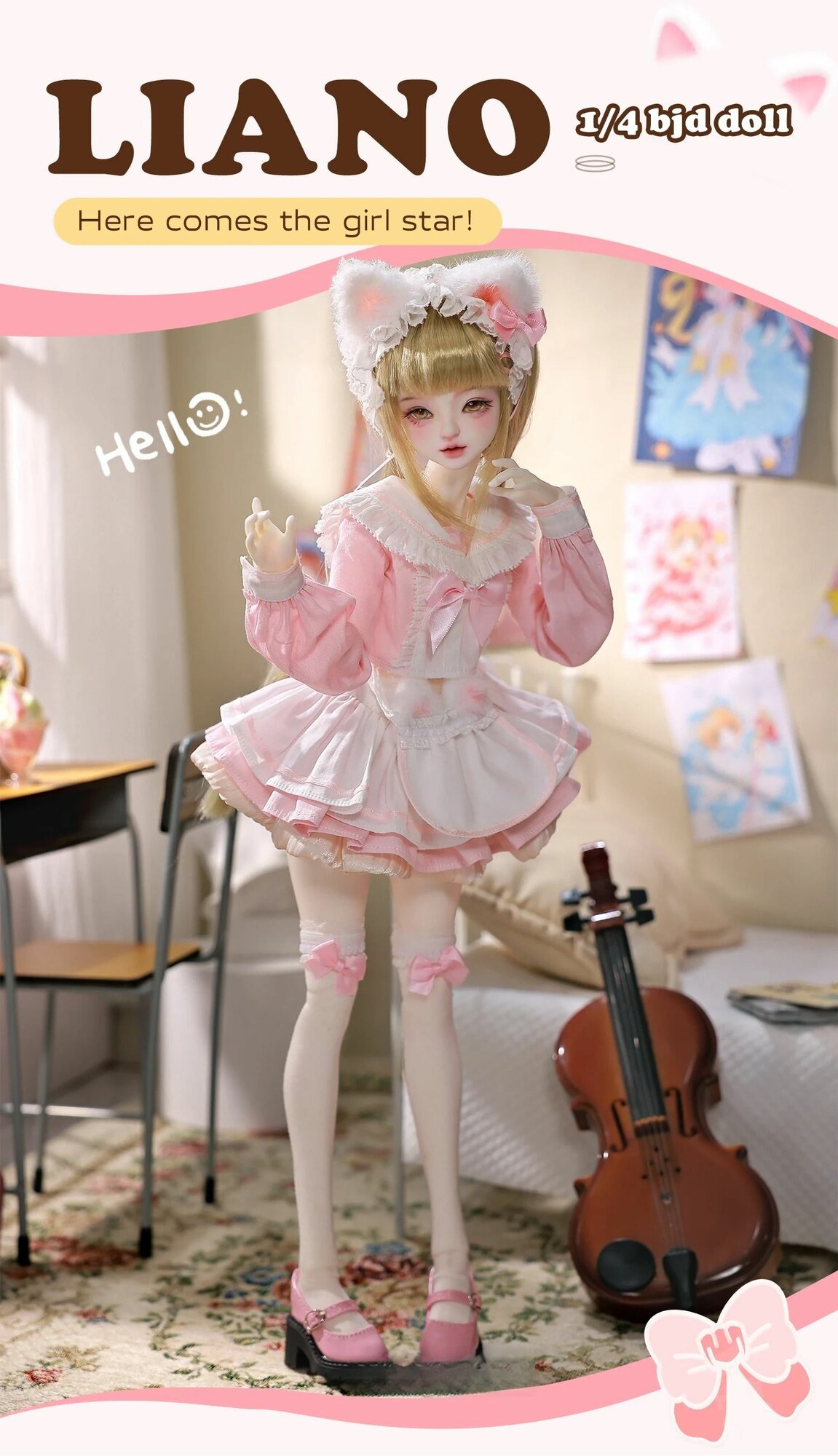 BwithU 1/4 Liano Bjd 1/4 обнаженная кукла с нормальной кожей, без макияжа, без аксессуаров