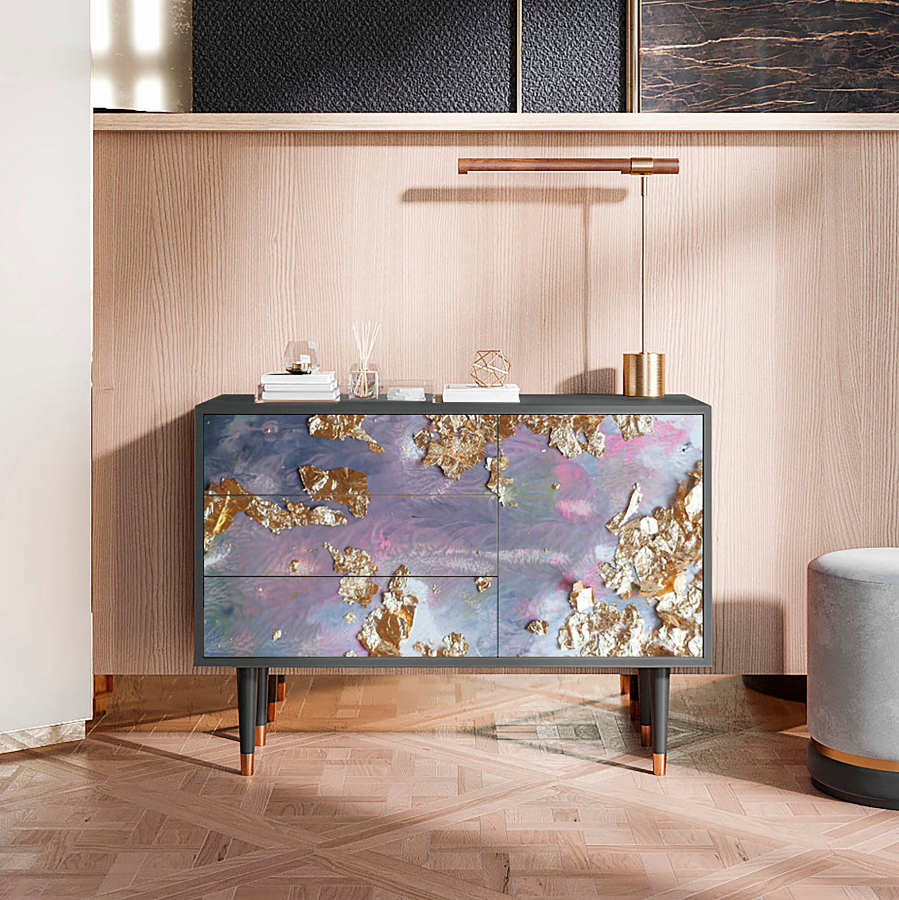 Комод - STORYZ - S3 Planet Earth, Размер - 115 x 84 x 41 см, Цвет корпуса - , Антрацит