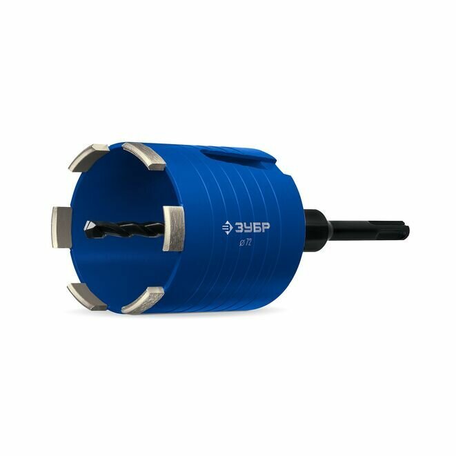 Коронка для подрозетников алмазная сегментная, Профессионал, ЗУБР АСК d 72 мм (М16; рабочая глубина 75 мм, лазерная сварка)