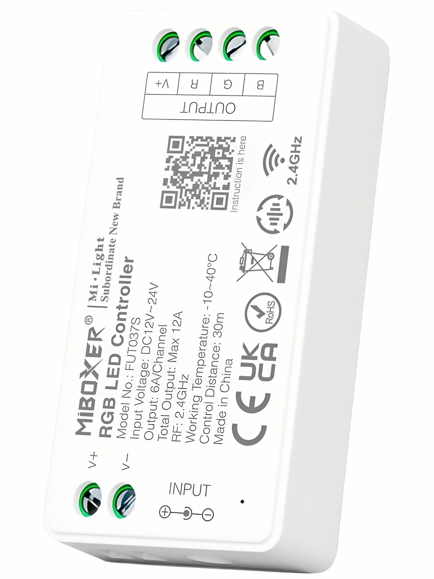 Контроллер Miboxer FUT037S, 12A, DC12-24V RF 2.4GHz, RGB