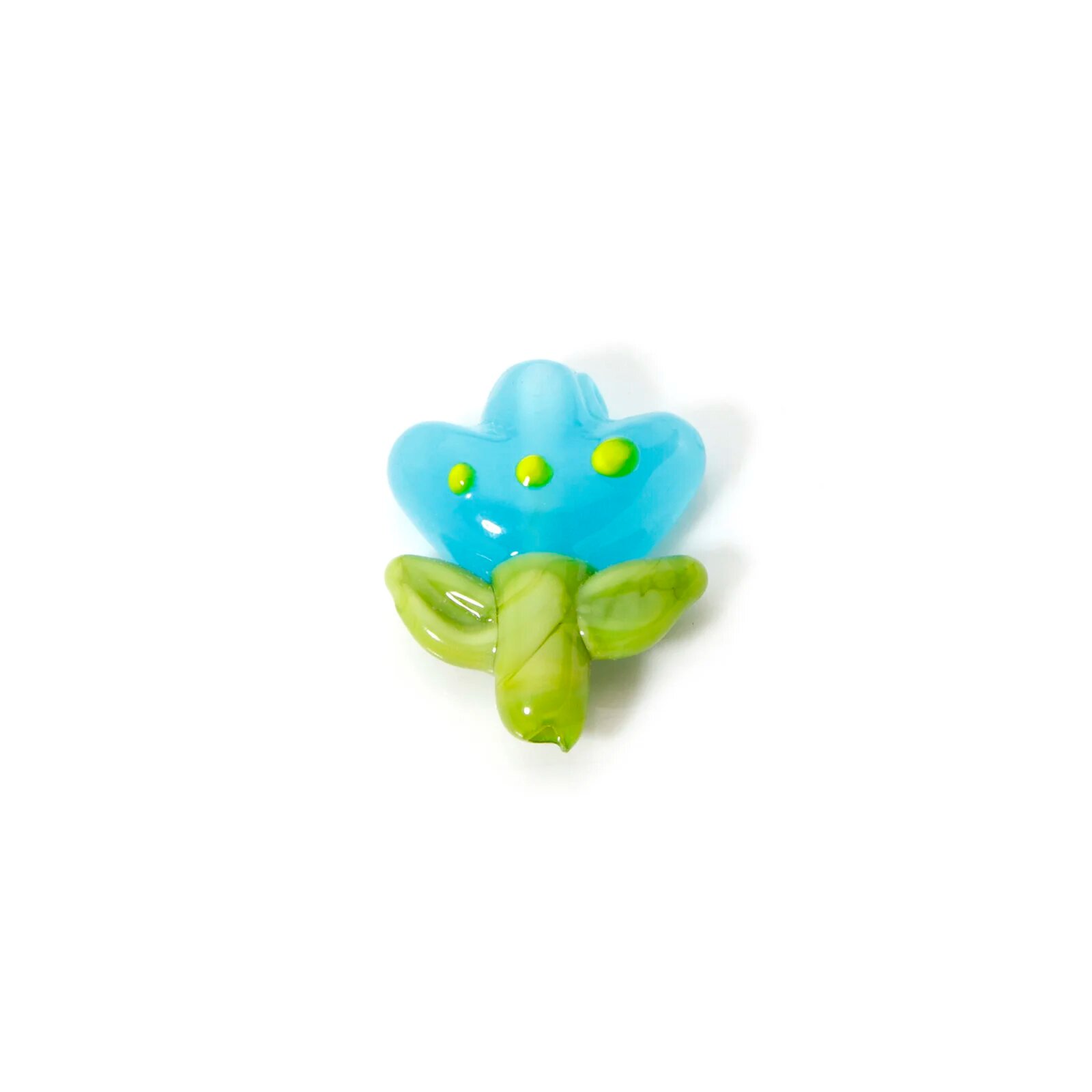 2 шт. 3D стеклянные бусины-цветы, синий