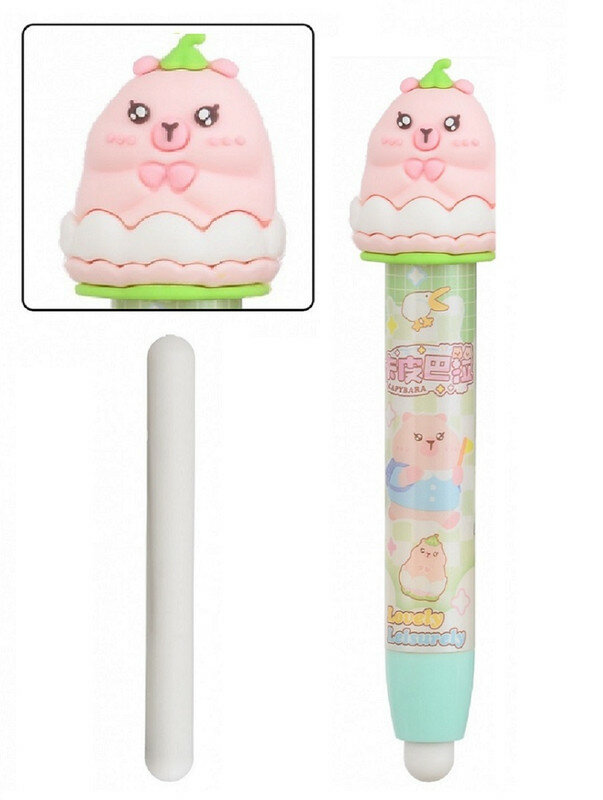 Ластик-автокарандаш Капибара 13 см цвет корпуса зеленый