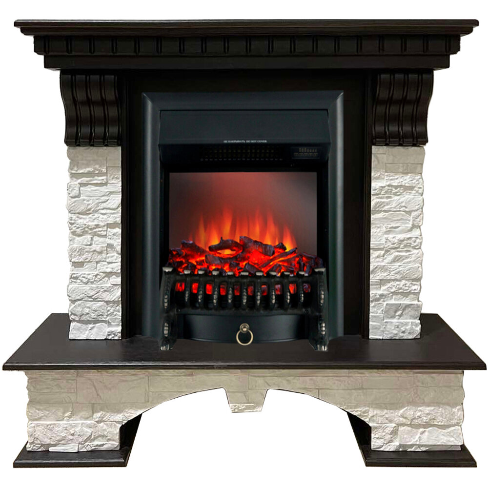 Электрокамин FLAMEKAMIN Турин BL M2 с очагом Fobos (камин электрический)